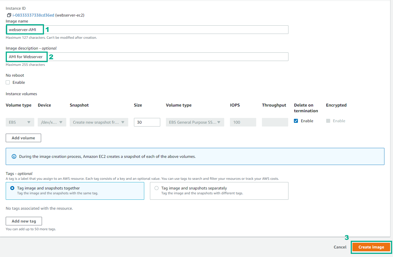 Initialize AMI from Webserver Instance :: WordPress on AWS